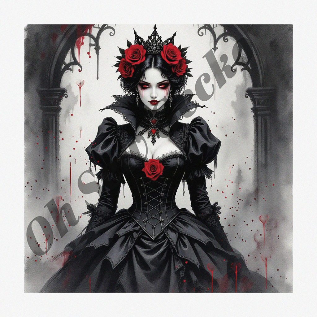 Crimson Reign – Queen of Hearts Cork Fabric Panel – Oh Sew Gecko